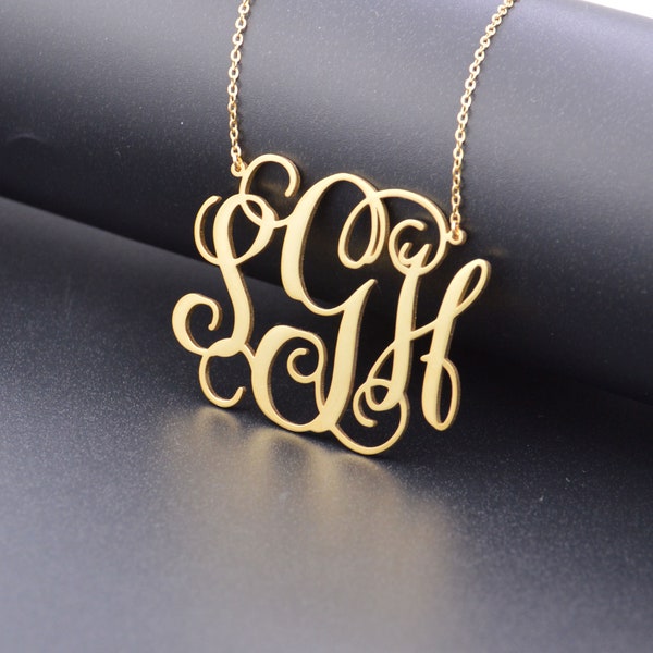 Monogram Necklace - Etsy