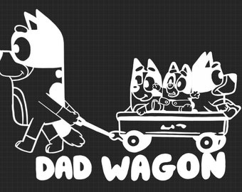 Dad Life Bluey Chilli Bingo Bandit Cartoon Sticker Decal - Etsy