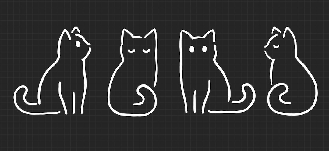 Cat Outline Sticker - Etsy