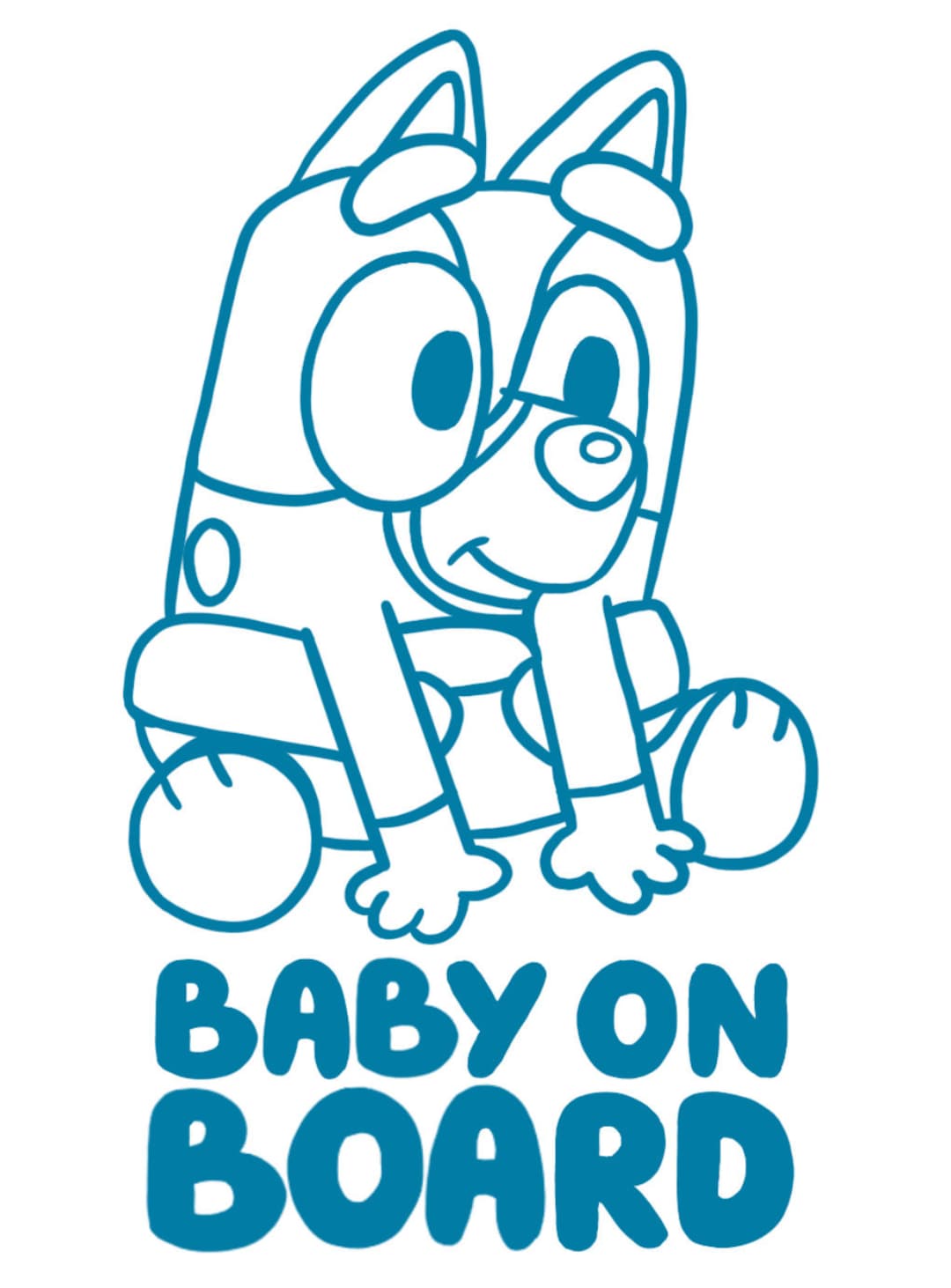 Bluey Baby on Board Sticker - Etsy
