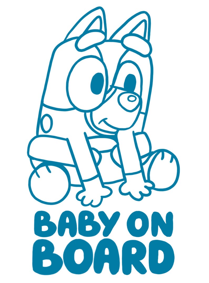 Bluey Baby on Board Sticker - Etsy