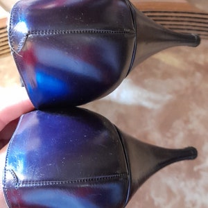 60s NAVY PURPLE Lace Adam Glamour WINKLEPICKERS Heels Mod Sixties Uk 5. ...