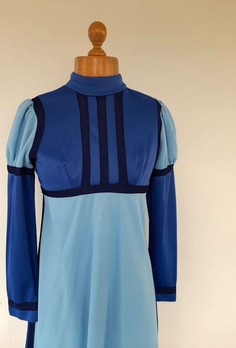 Vintage 70s Color Block Dress: Richard Shops Mod Dolly Style, UK 8-10 ...
