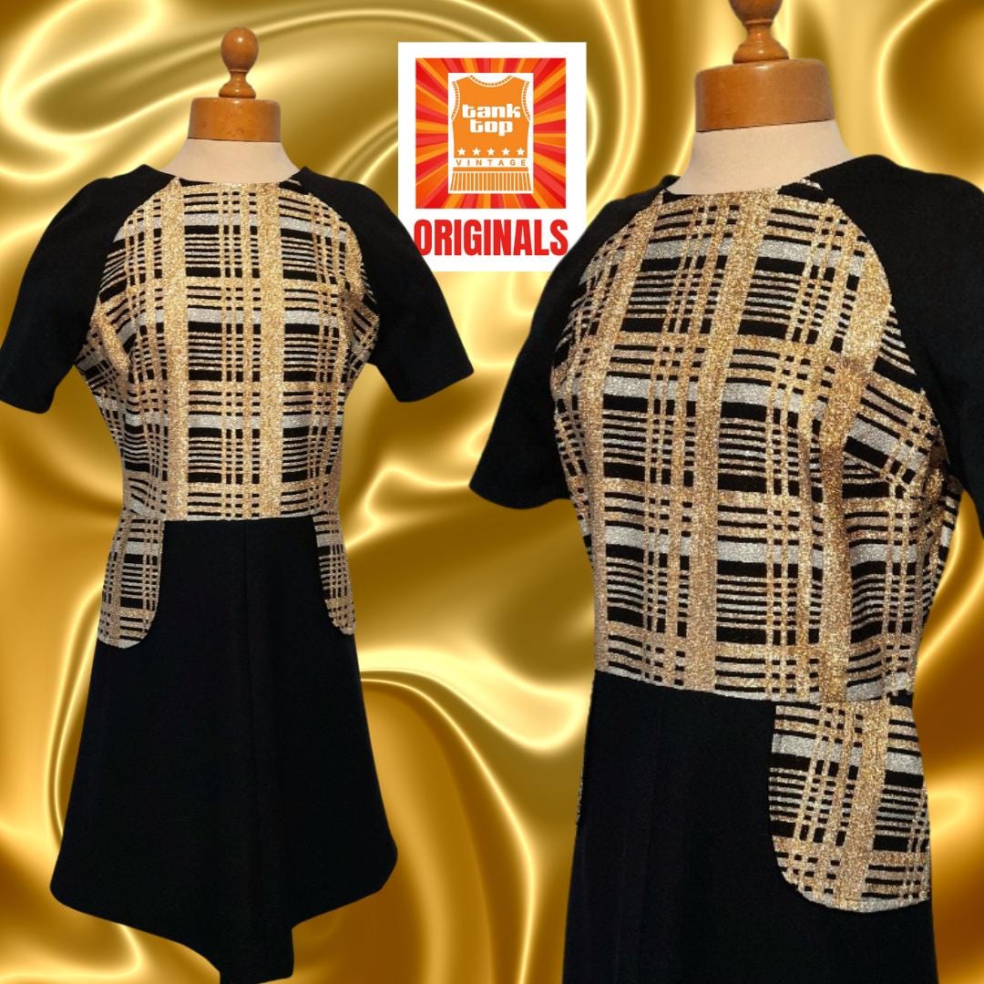 60s SIXTIES Style New Handmade Tank Top Originals Gold Black Silver ...