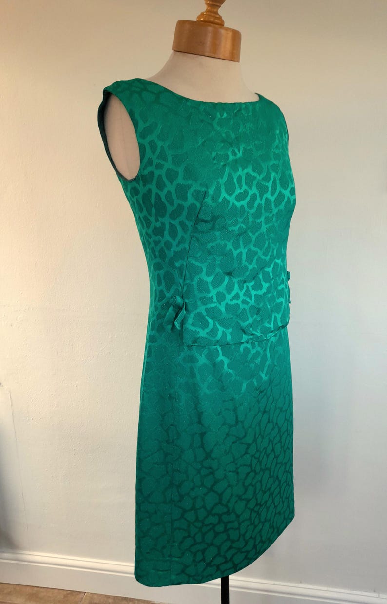 60s Emerald GREEN Lurex Peter Barron COCKTAIL Evening Event Sixties Mod ...