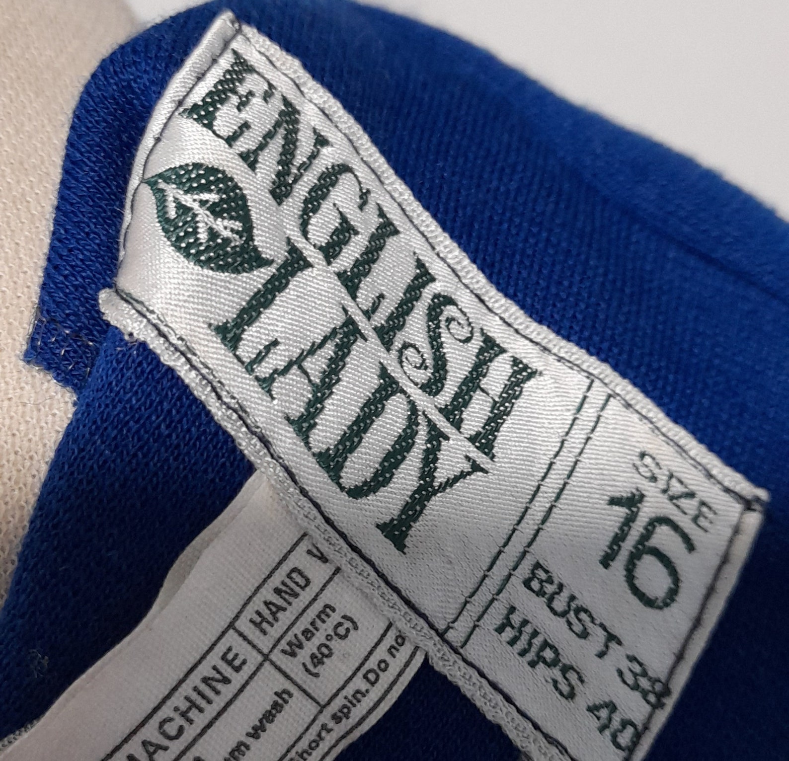 60's Royal BLUE White Spotty Tie English Lady Jersey Knit DRESS Mod ...