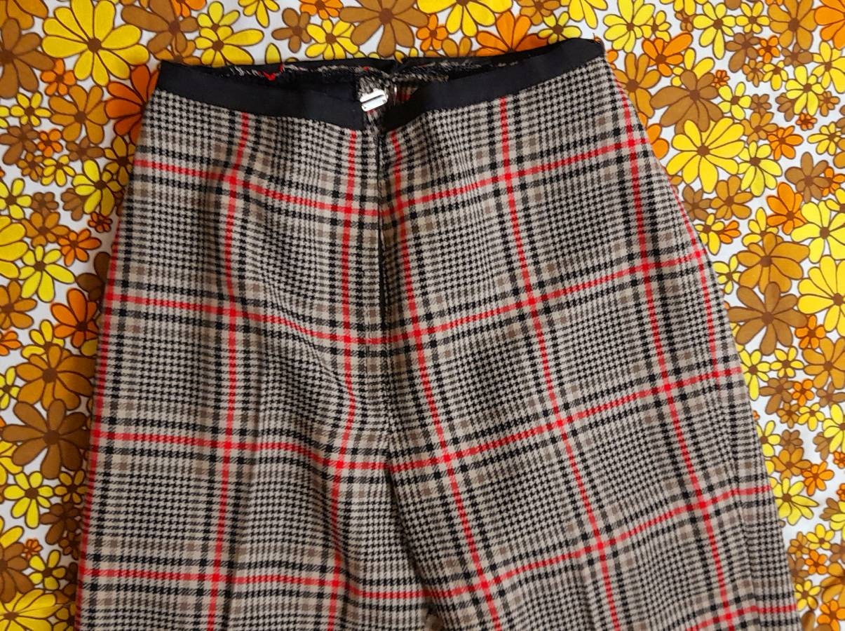 70s Handmade CHECKED WOOL FLARES Skinhead Seventies Suedehead - Etsy UK
