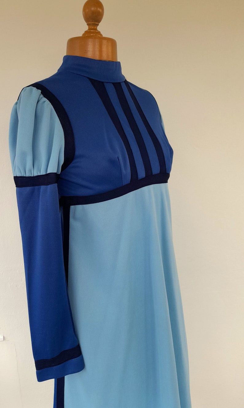 Vintage 70s Color Block Dress: Richard Shops Mod Dolly Style, UK 8-10 ...