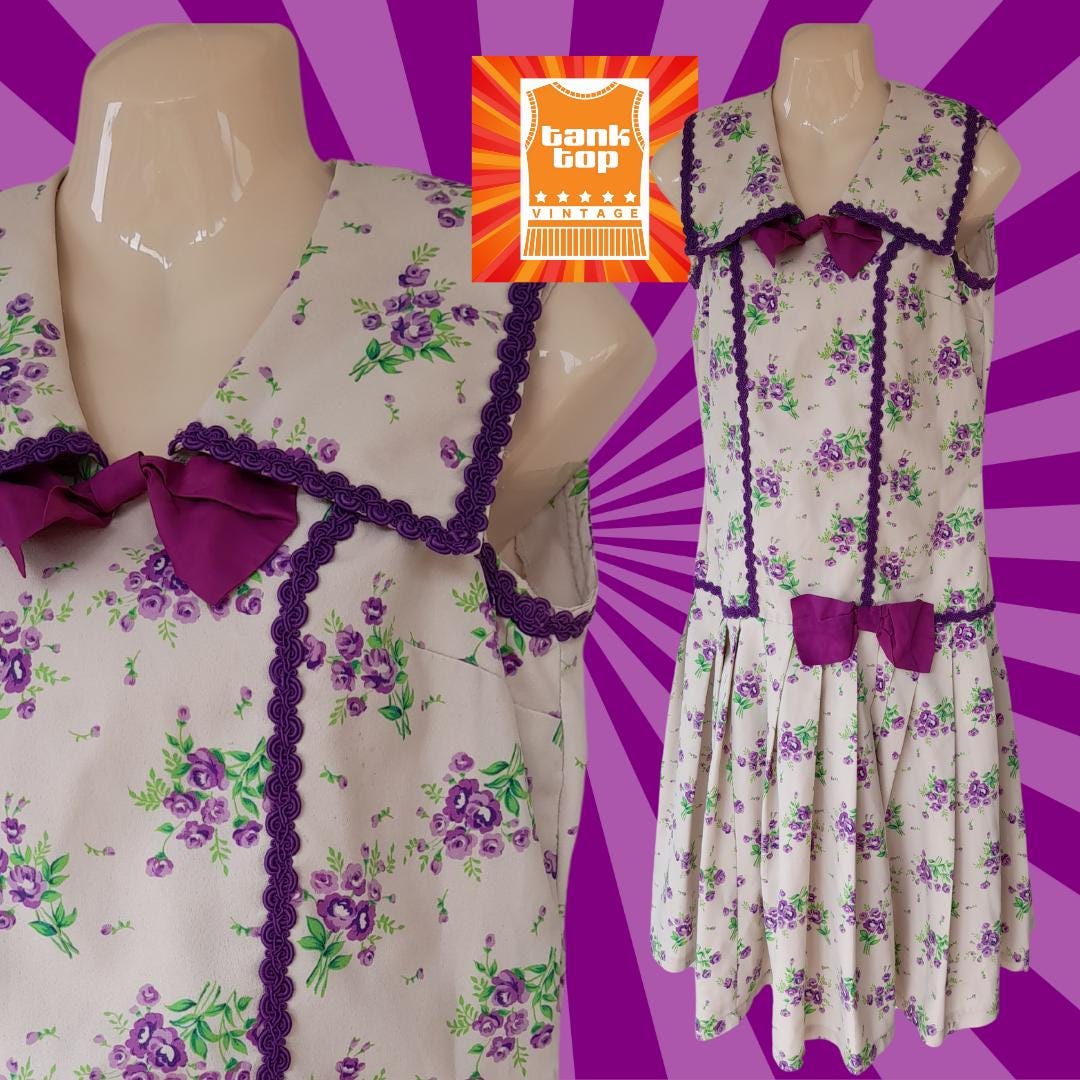 30s Theatrical Costume LILAC FLORAL Drop Waist Flapper DRESS by W a ...
