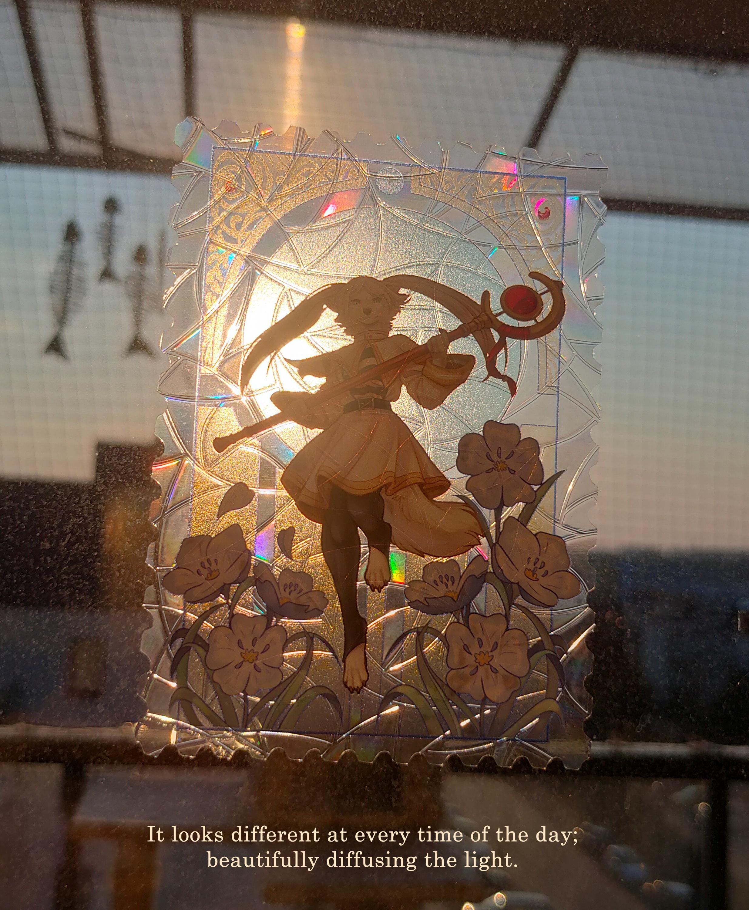 Furrieren Vinyl Sticker | Furry Anthro Arctic Fox | Suncatcher ...