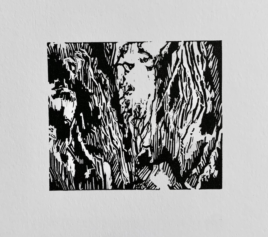 Thor's Cave - Single Colour Linocut Print - Etsy