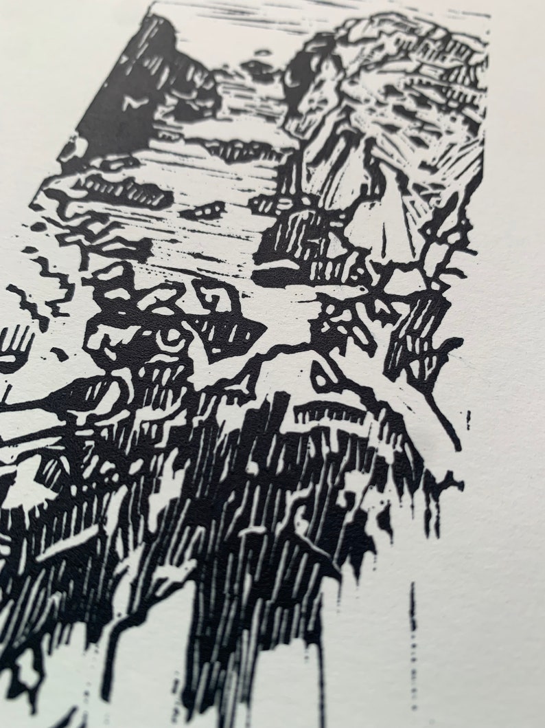 Ilfracombe Rocks, Devon- Linocut Print - Etsy