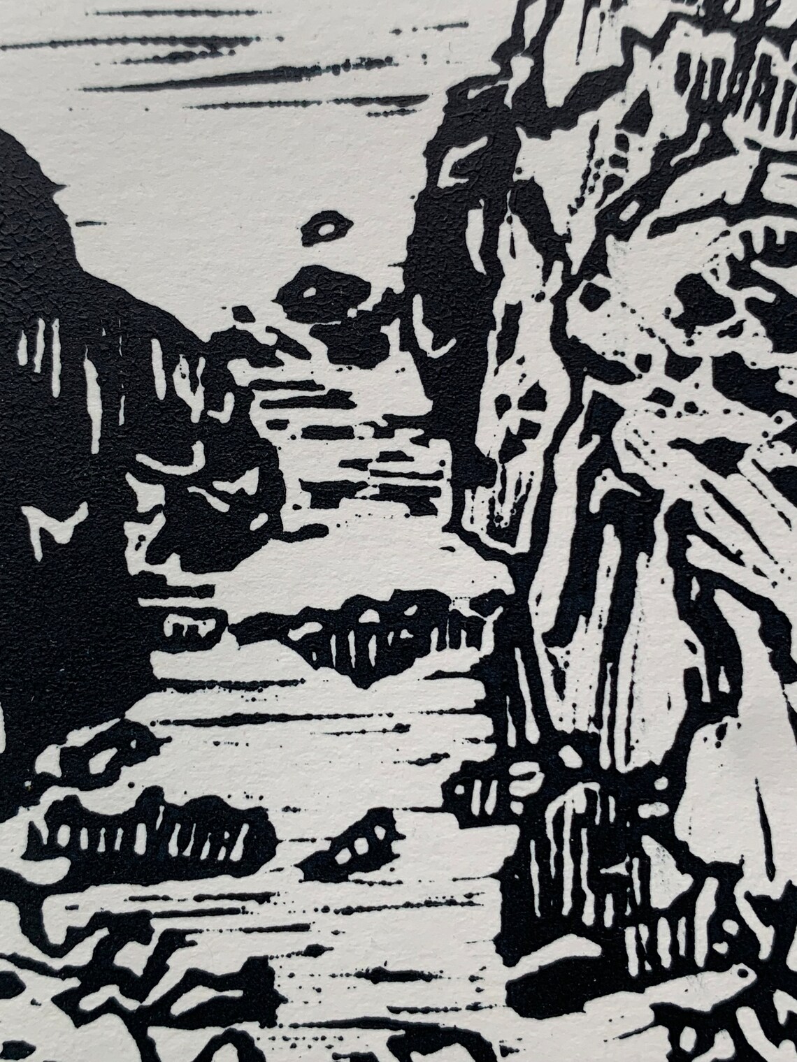 Ilfracombe Rocks, Devon- Linocut Print - Etsy
