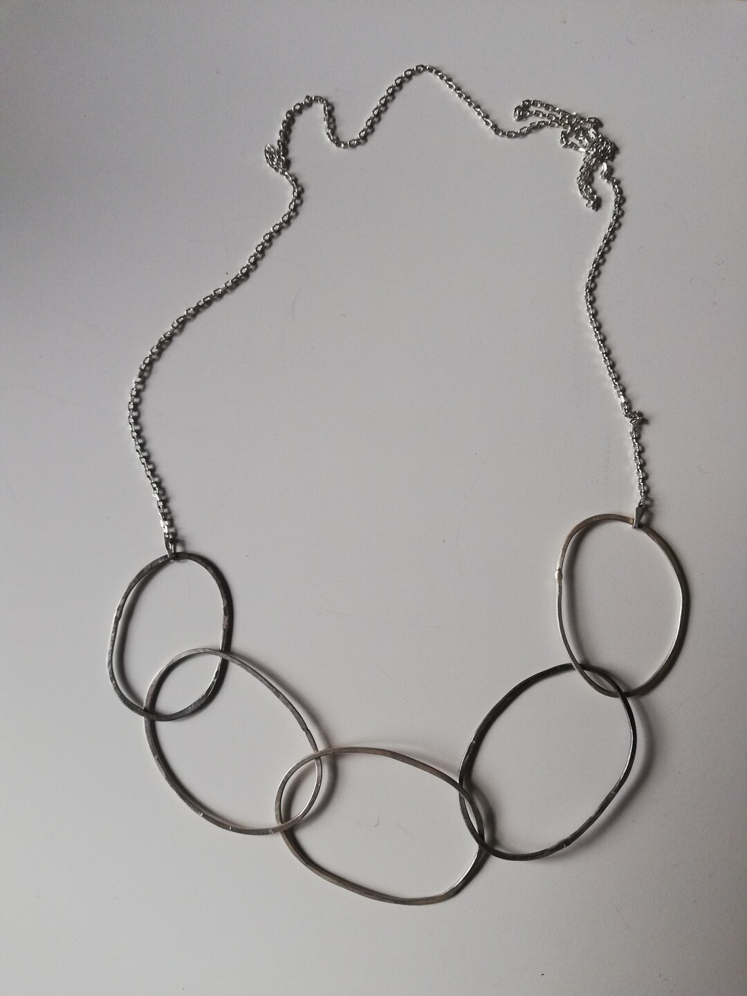 Long Rustic Forged Silver Chain Large Eyelet Chain Link Chain - Etsy