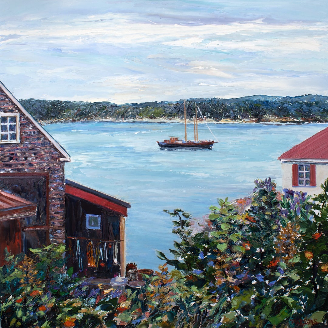 Castine Harbor, Maine. Original Oil Painting. Oil on Cradled Birch ...