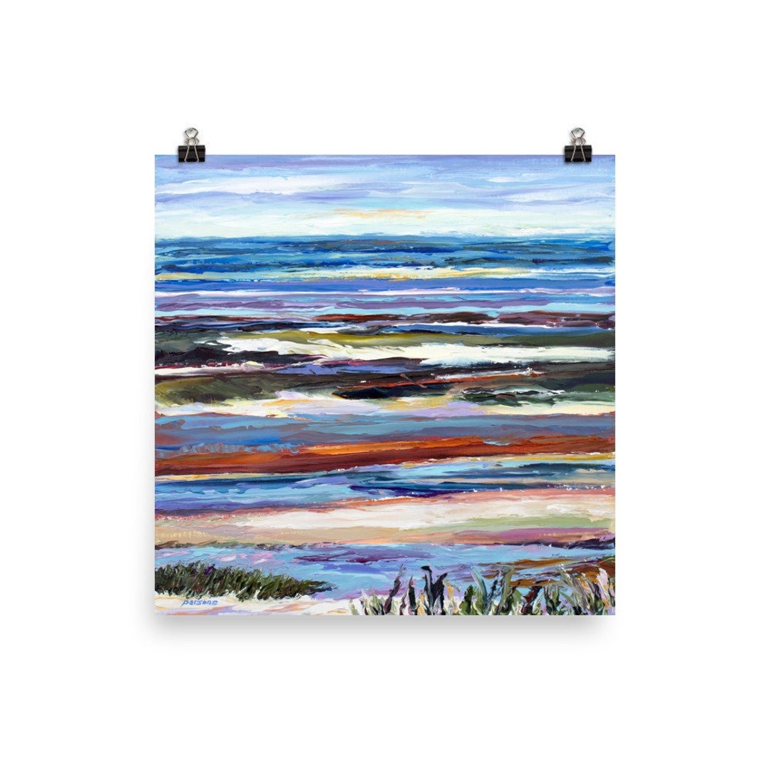Cape Cod Print. Tidal Flats. Cape Cod, Massachusetts. From Oil Painting ...