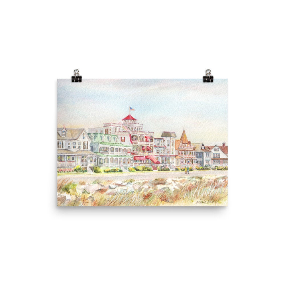 Cape May Promenade, Fine Art Print, From Watercolor Painting, by Pamela ...