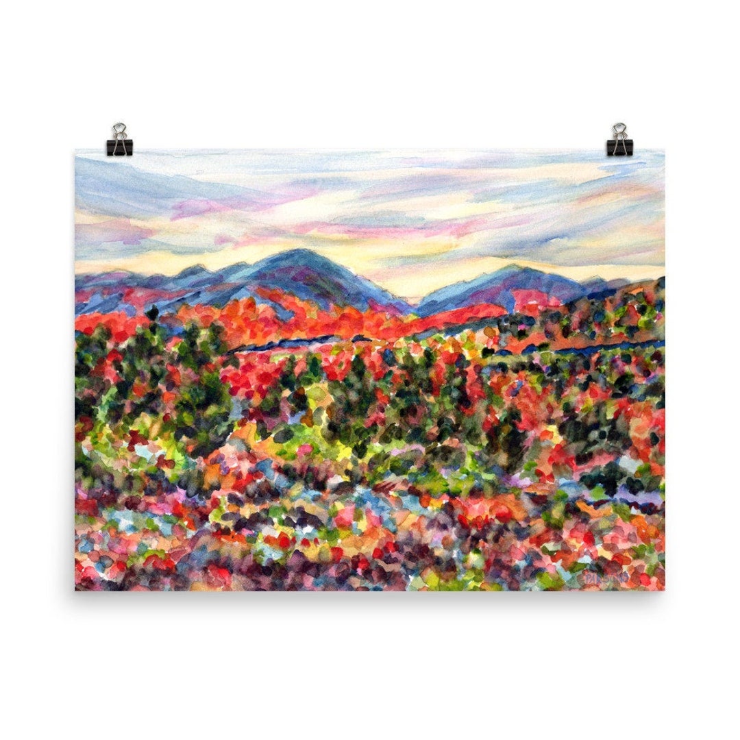Adirondack Mountains Painting, Fine Art Print, From Watercolor Painting ...