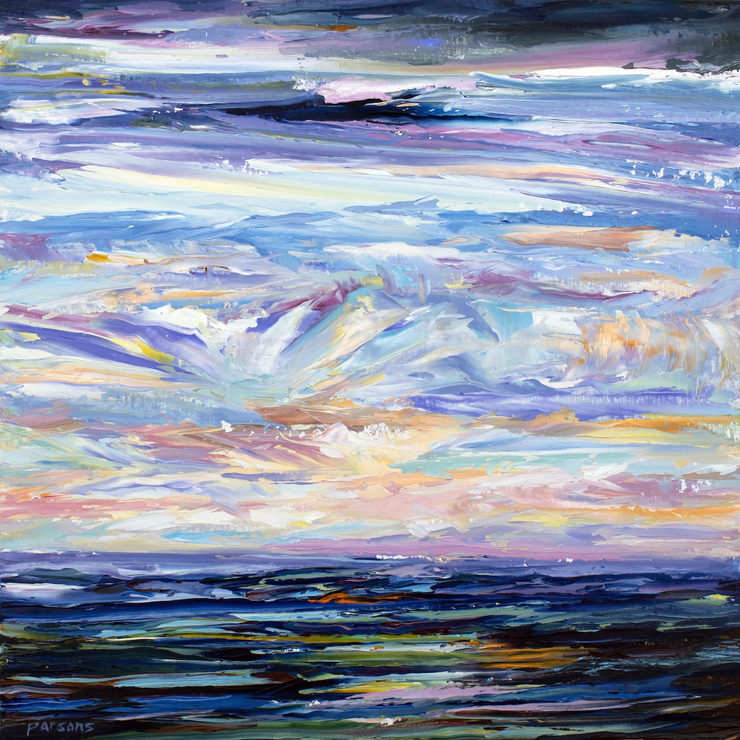 Cape Cod Painting. Sunset, Cape Cod Bay, Massachusetts. Original ...