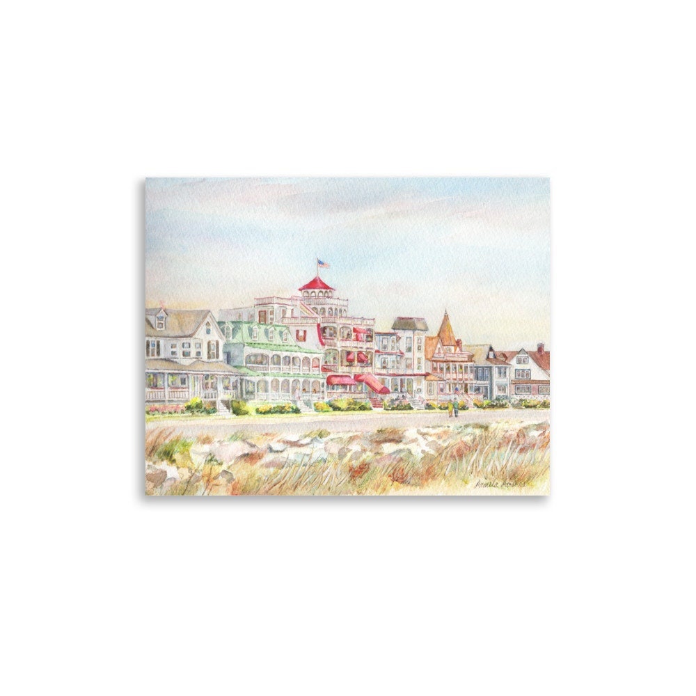 Cape May Promenade. Fine Art Print. From Watercolor Painting, by Pamela ...