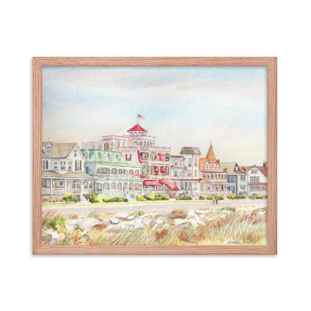 Cape May Promenade. Framed Fine Art Print. From Watercolor Painting, by ...