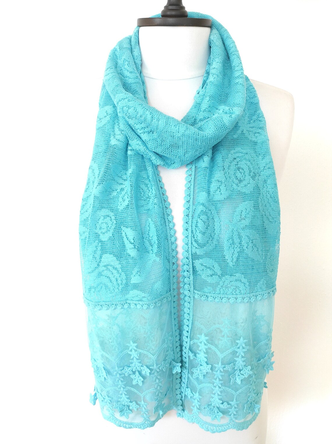 Blue Lace Scarf Turquoise Wedding Shawl Scarf Bridesmaid Gifts - Etsy