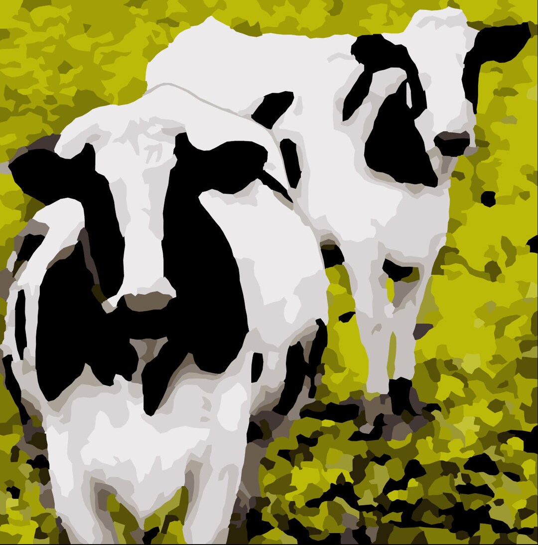 Cows Livestock Paint by Number 15x15 in Canvas Complete Kit or Just the ...