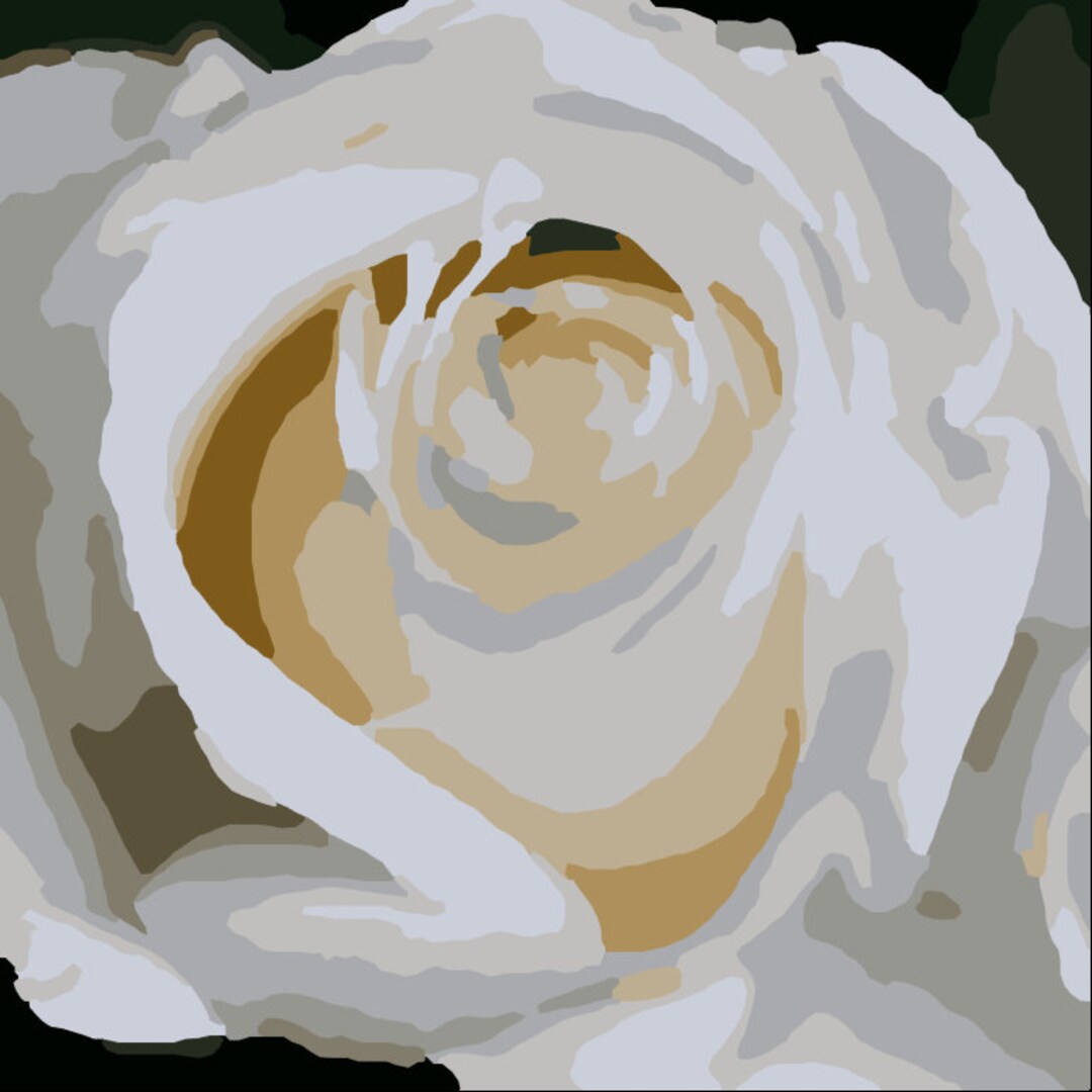 White Rose Paint by Number 15x15 Canvas Complete Kit or Just the Paint ...