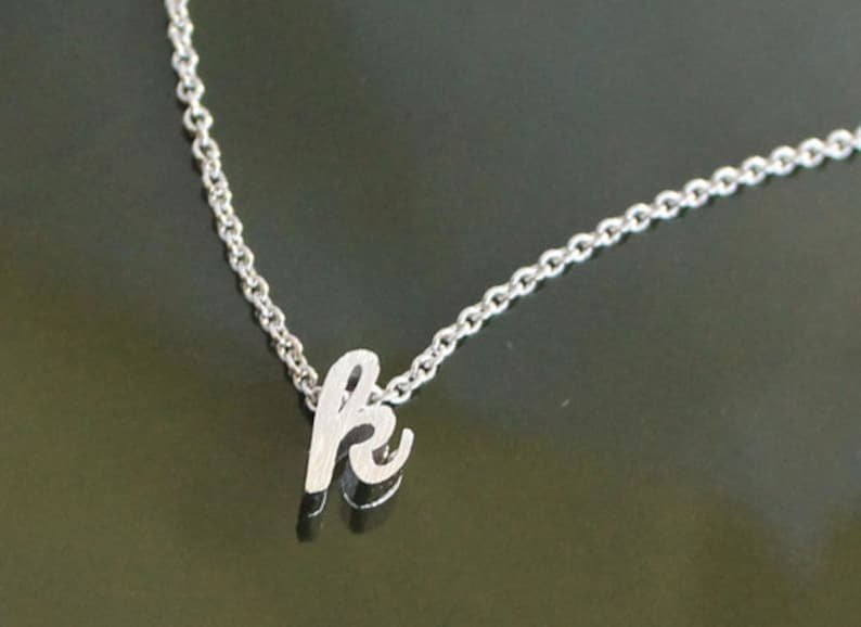 Cursive Initial Necklace, Choker Necklace, Layering, Handwriting Letter ...