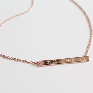 Roman Numeral Bar Necklace, 14K Gold Filled Chain/sterling Silver Chain ...