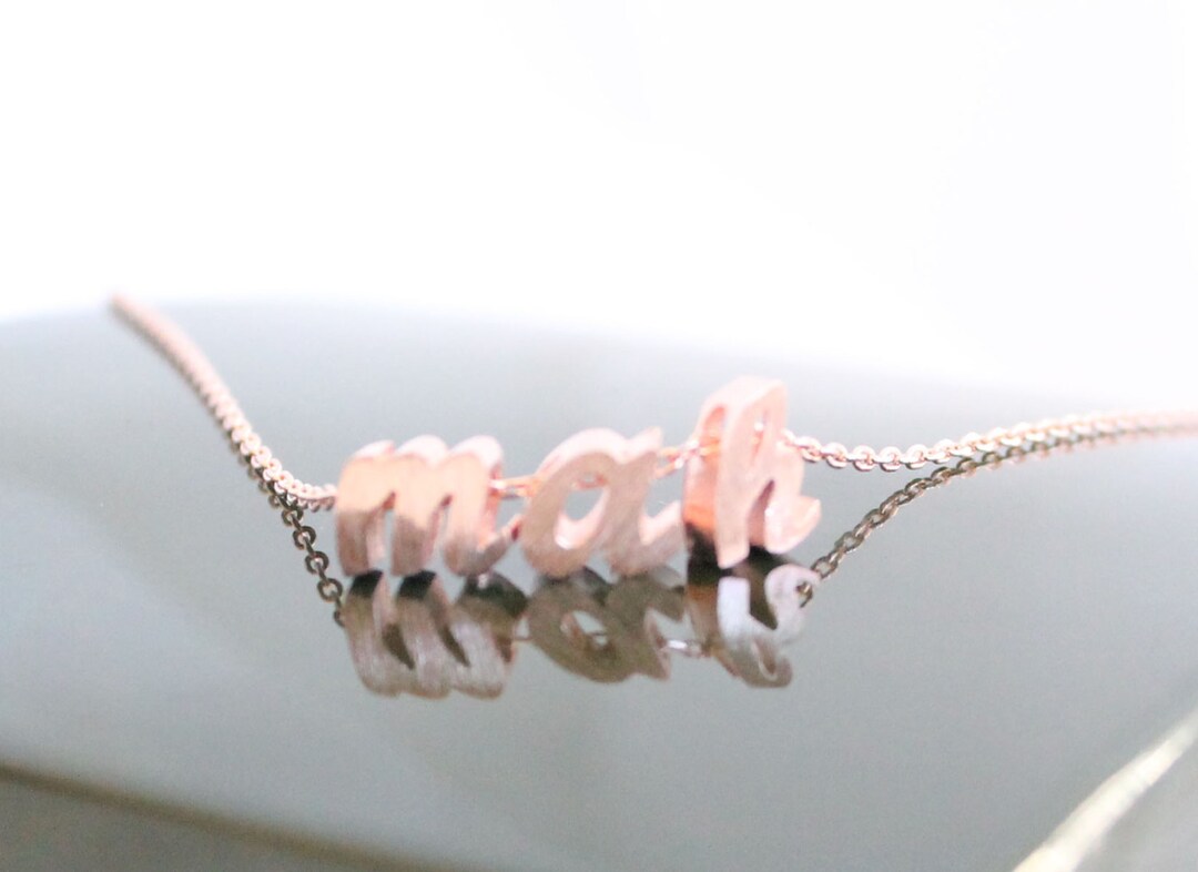 Cursive Initial Necklace, Rose Gold Filled Chain or 14K Gold Filled ...