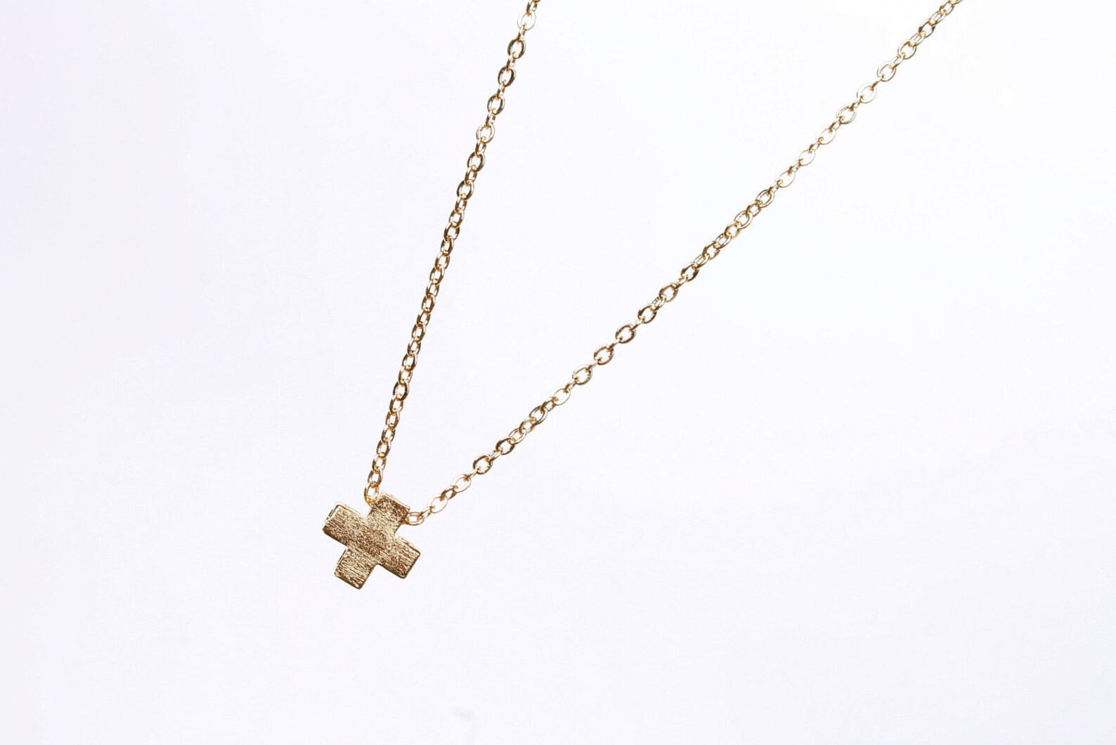 Cross Necklace, Layering Necklace, Plus Sign Necklace - Etsy