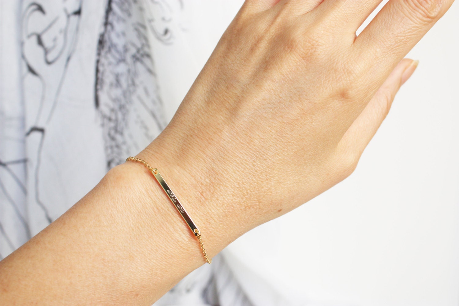 Engravable Bar Bracelet, Personalized Bar Bracelet - Etsy