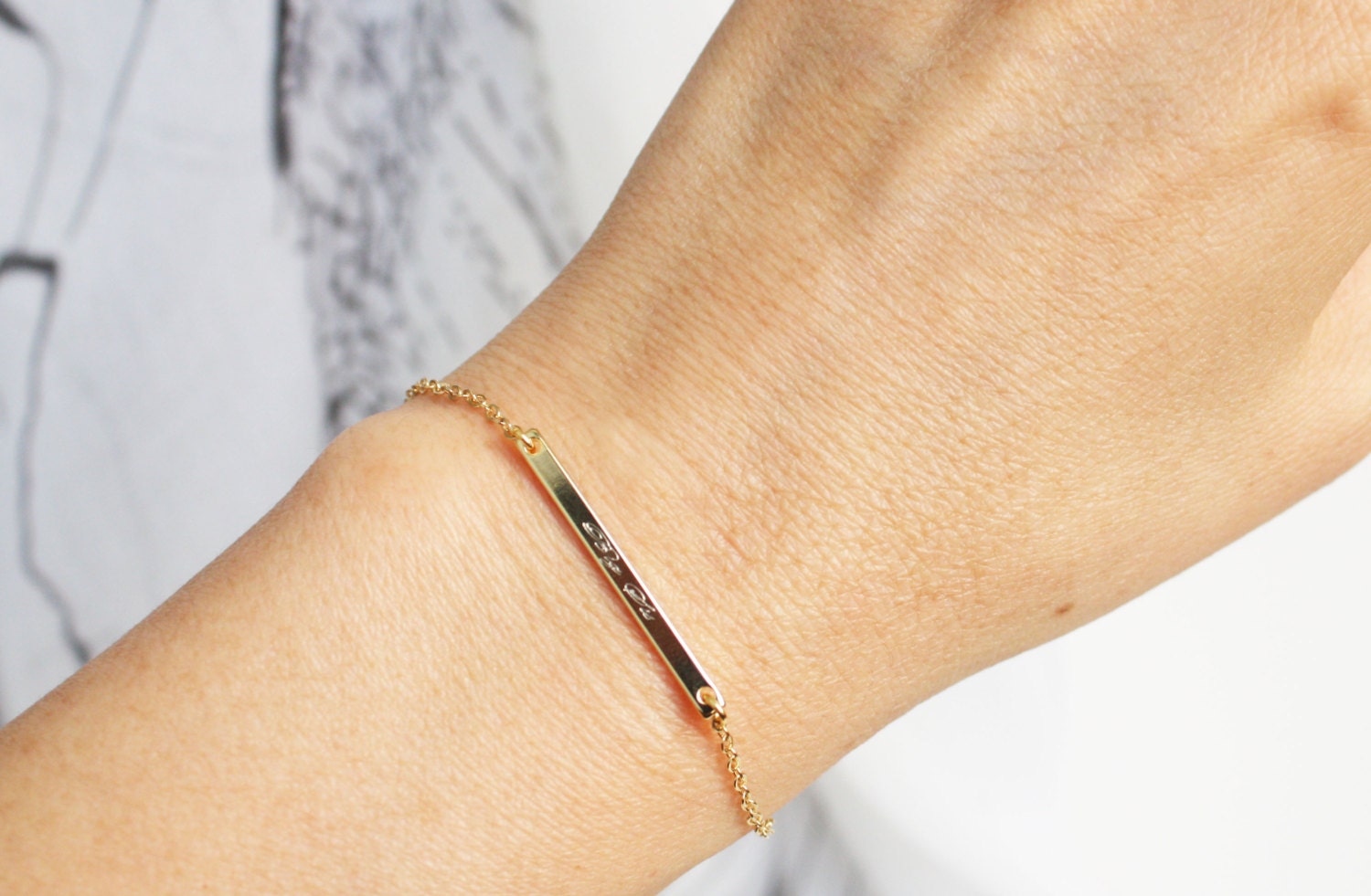 Engravable Bar Bracelet, Personalized Bar Bracelet - Etsy