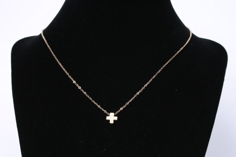 Cross Necklace Layering Necklace Plus Sign Necklace | Etsy