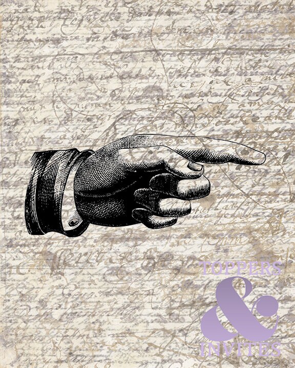 Pointing Hand Printable Digital Image Graphic Collage Sheet - Etsy