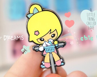 Chic Kawaii Enamel Pin Unicorn Girl With Cute Cat Lovely - Etsy