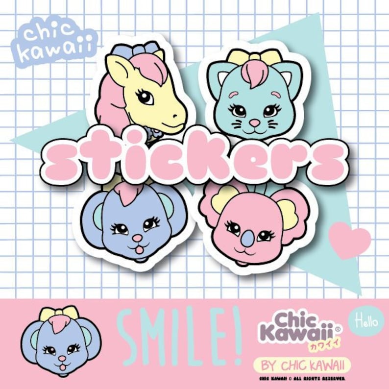 Sticker Set Polly Pocket Style by Chic Kawaii. - Etsy