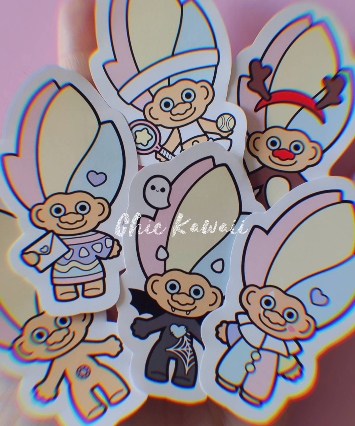 Troll Stickers by Chic Kawaii Vintage Toy Troll Style. - Etsy