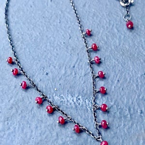 Dainty Genuine Ruby Necklace Minimalist Layered Necklace Gift | Etsy