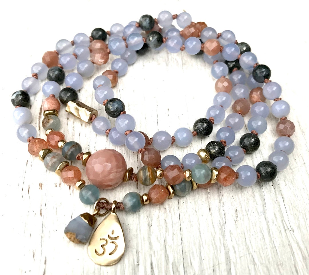 RELEASE SELF DOUBT 108 Mala Beads Blue Calcite and - Etsy UK