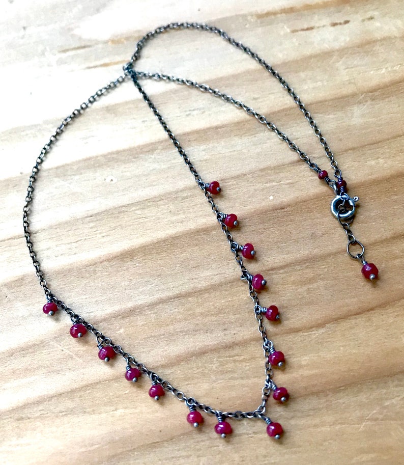Dainty Genuine Ruby Necklace Minimalist Layered Necklace Gift - Etsy