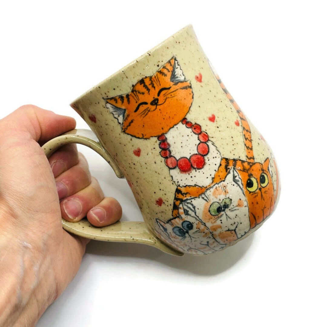 Mammy Cat Mug Cats Family Three Kids Cute Cats Mommy Mug Cute Coffee ...