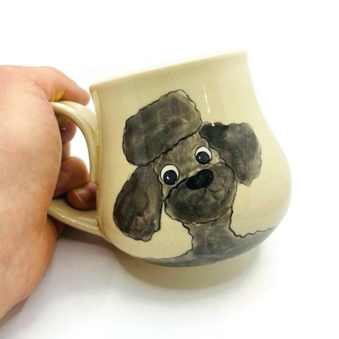 Poodle Mug Black Poodle Small Cup Puppy Poodle Mug Pottery Coffee Mug ...