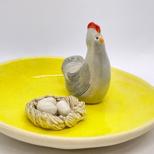 Mama Chicken Trinket Dish Chicken With Eggs Hen With Nest Cute Chicken ...