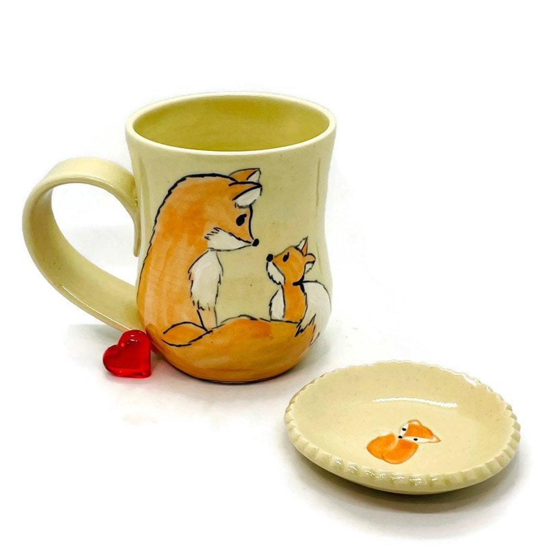 Foxes Set Foxes Mug Fox Coffee Mug Mom and Baby Fox Cute Fox Mug and ...