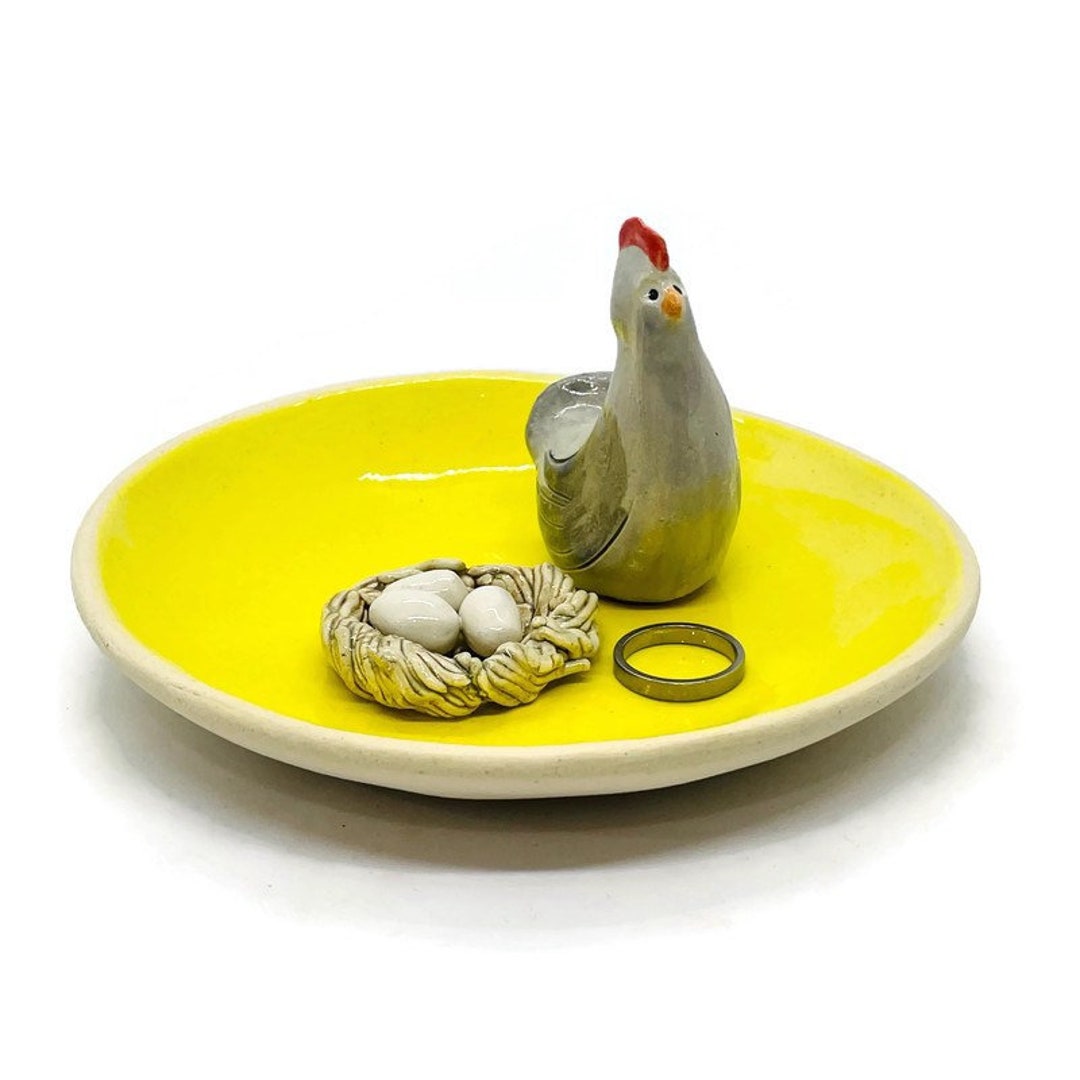 Mama Chicken Trinket Dish Chicken With Eggs Hen With Nest Cute Chicken ...
