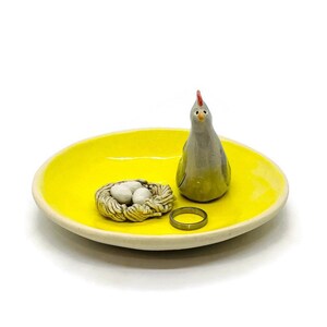 Mama Chicken Trinket Dish Chicken With Eggs Hen With Nest Cute Chicken ...
