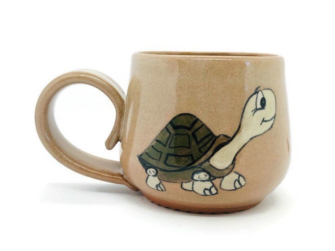 Turtle Mug Funny Turtle Cup Cute Pottery Happy Turtle Birthday Gift ...