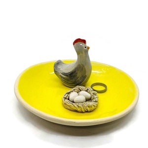 Mama Chicken Trinket Dish Chicken With Eggs Hen With Nest Cute Chicken ...